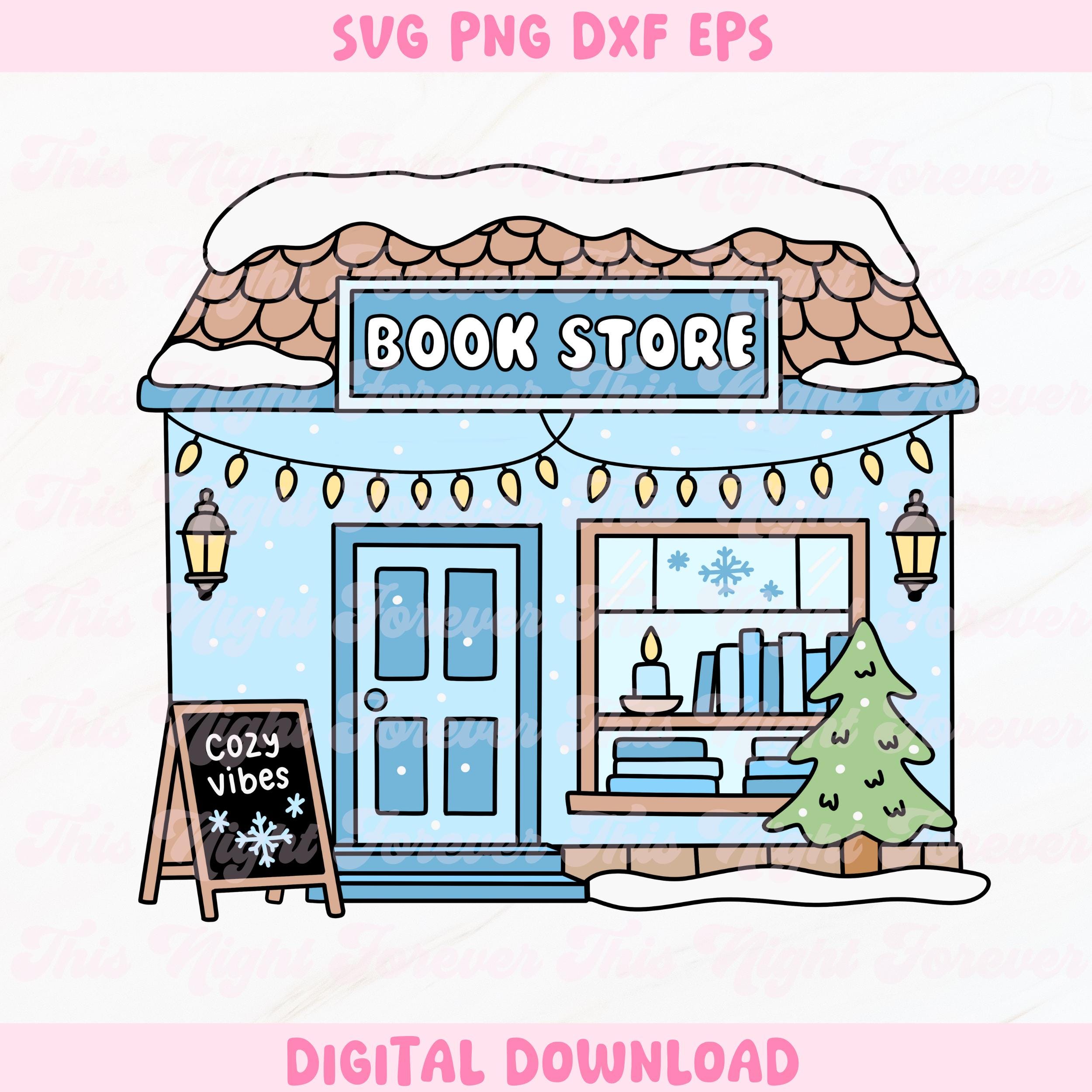 Book Store Christmas, Bookish Winter Svg, Bookish Png, Book Girlie Svg ...