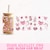 Girly Pink 16oz Glass Can Wrap, Bookish Girly Png, Coquette Glass Can ...