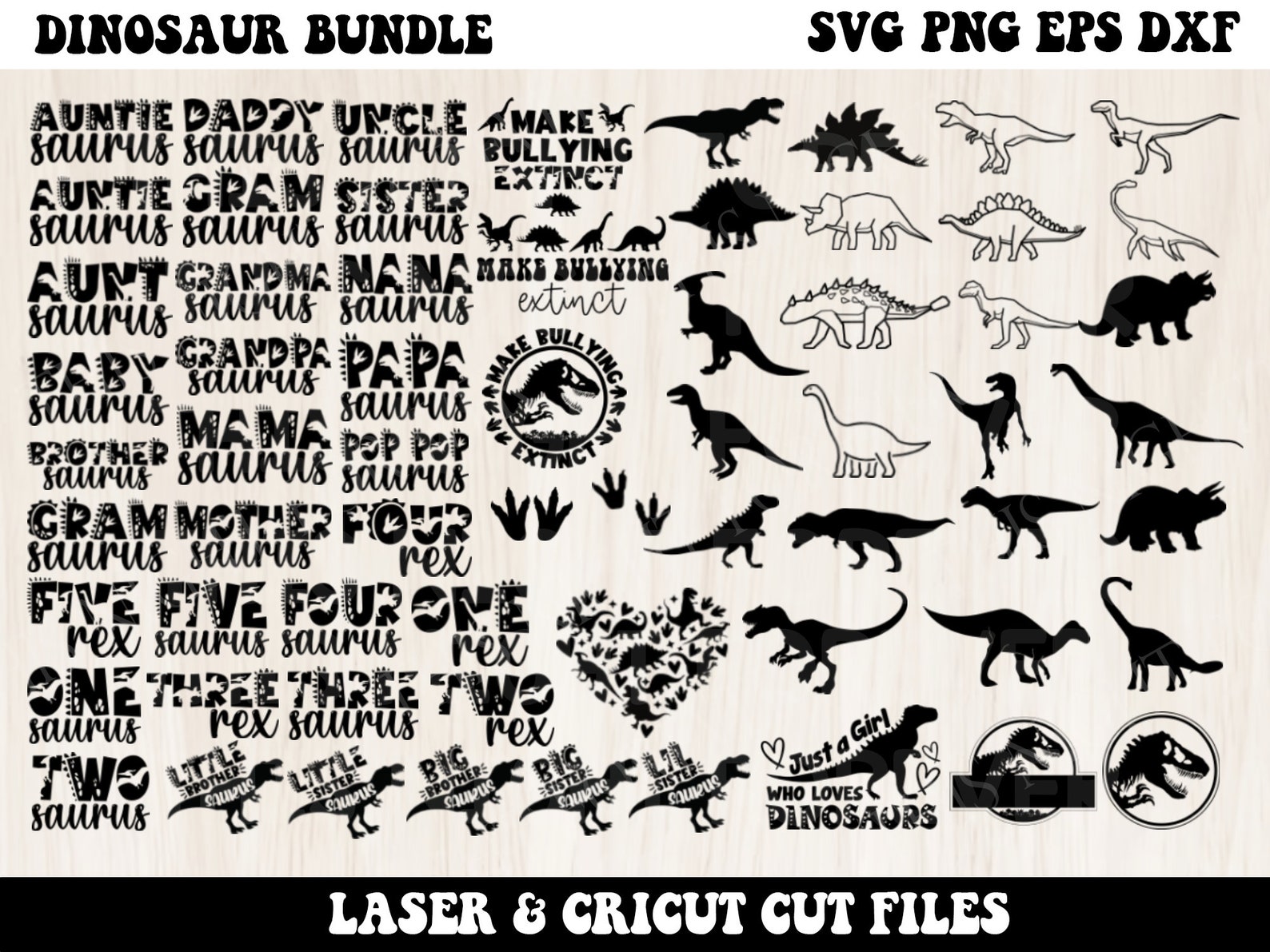 Dinosaur SVG Bundle Dinosaur Clipart Svg Family Saurus Svg - Etsy Canada