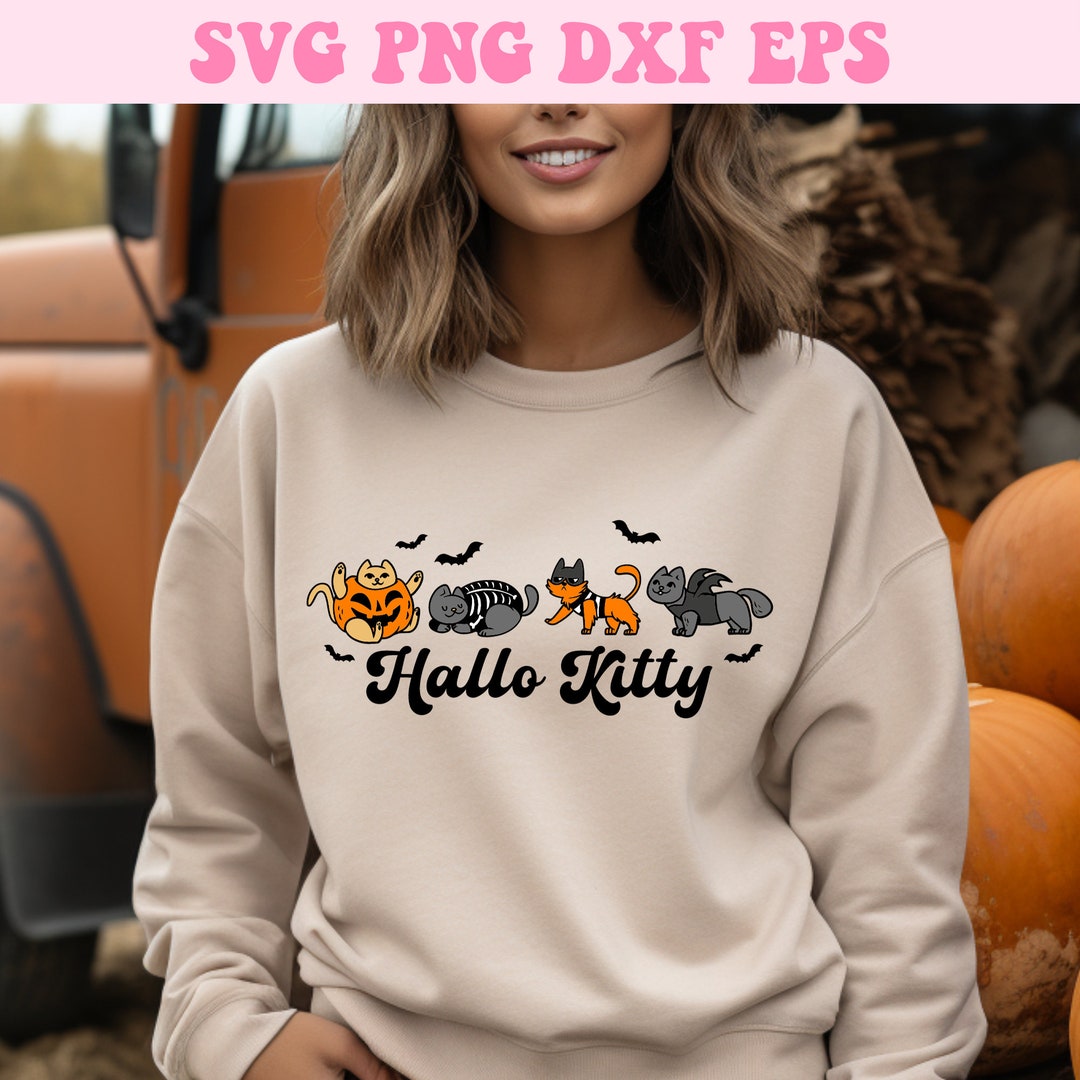 Hallo Kitty Svg, Halloween Cats Svg, Halloween Svg, Cute Svg, Halloween ...