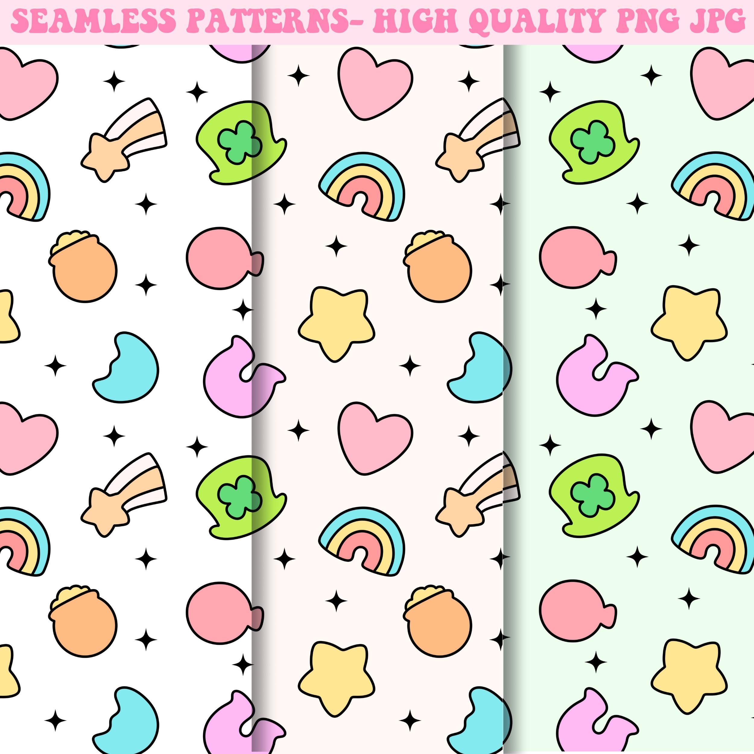 St Patrick Day Lucky Charms Seamless Pattern, St Patricks Day Pattern ...