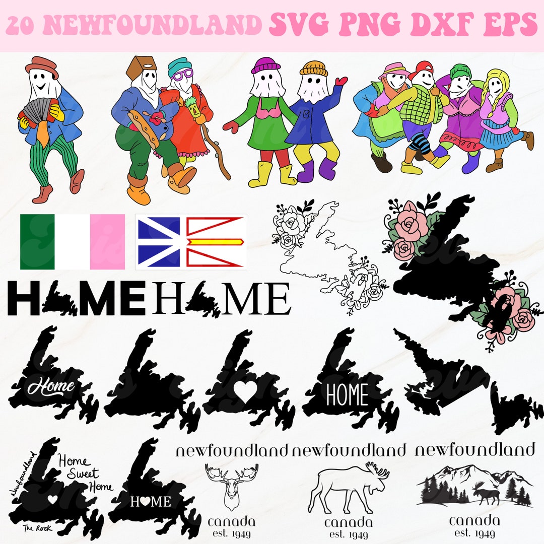 Newfoundland SVG Bundle, Newfoundland Png, Newfoundland Map Svg ...