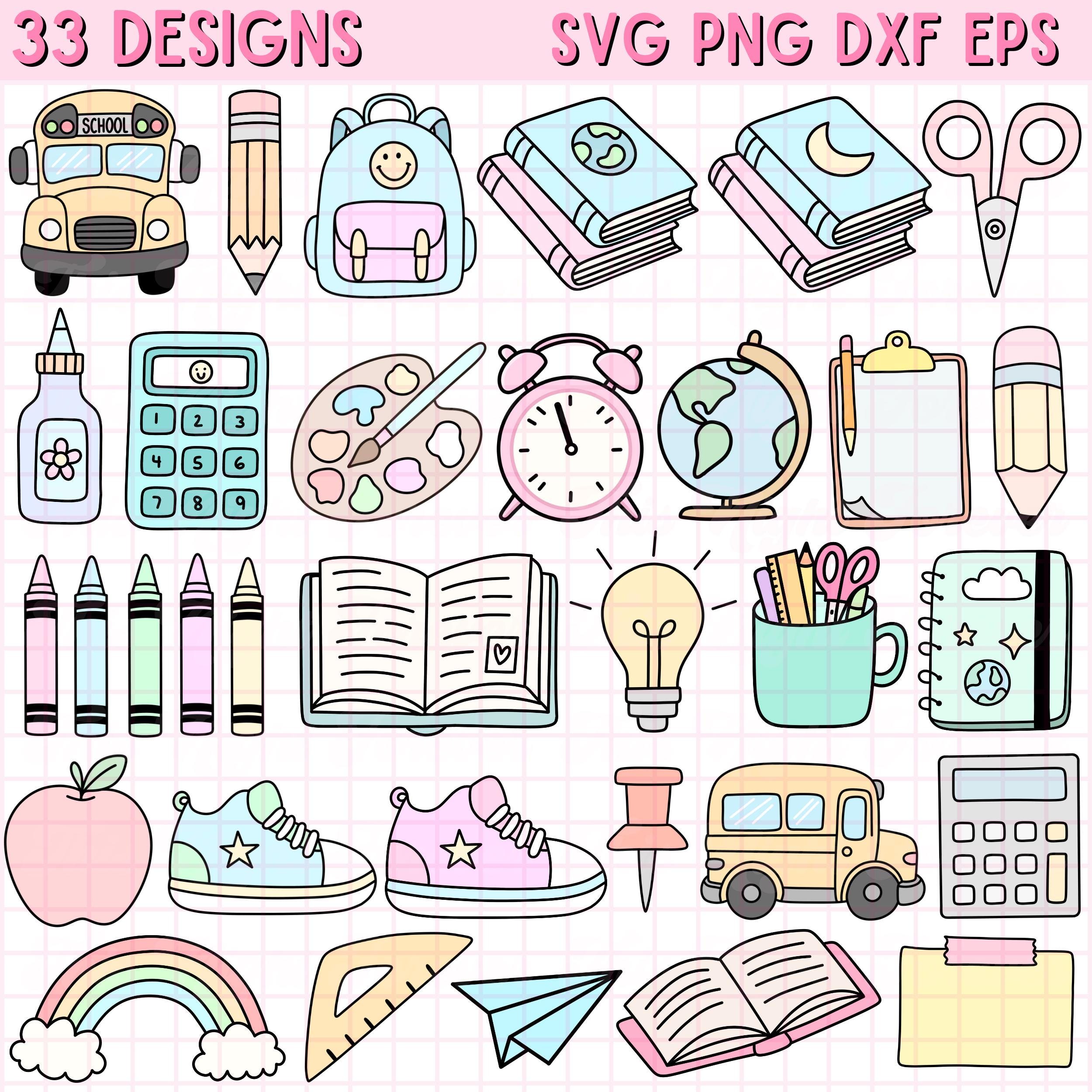 Back to School Clipart SVG Bundle: Teacher & School Supplies (digital ...