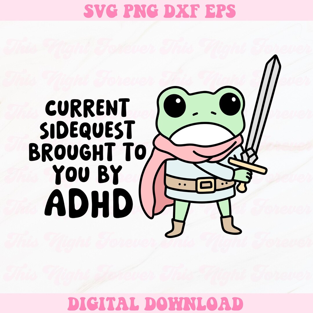 Side Quest Brought to You by ADHD Svg, Funny Svg, ADHD Svg, Sarcastic ...