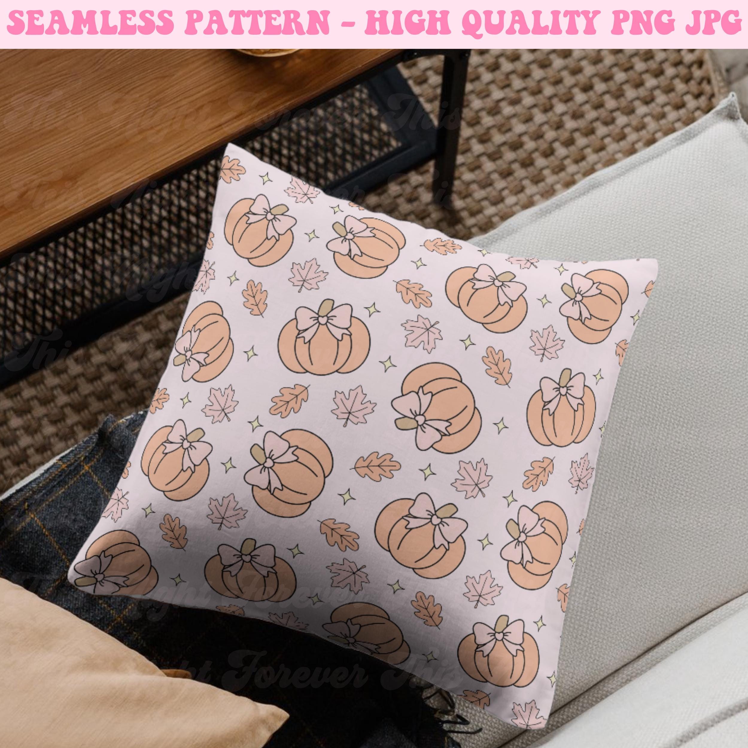 Coquette Pumpkins Seamless Pattern, Pumkin Seamless Pattern, Repeat ...