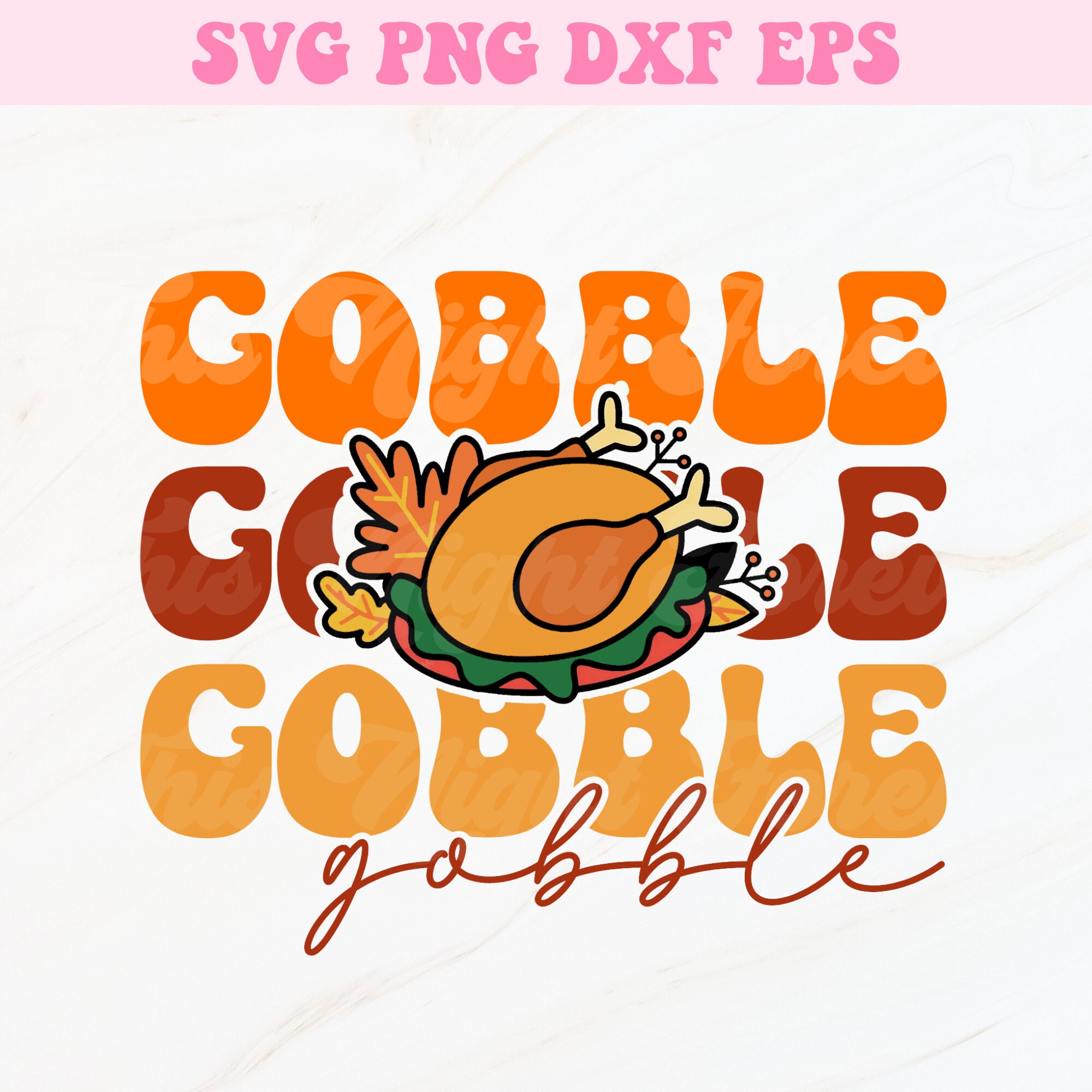 Gobble Gobble Svg, Turkey Svg, Fall Svg, Pumpkin Svg, Thanksgiving Svg ...