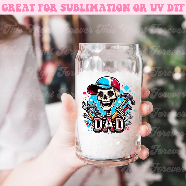 Dad Png, Fathers Day Png, Skull Dad Shirt Png, Dad Skeleton Sublimation ...