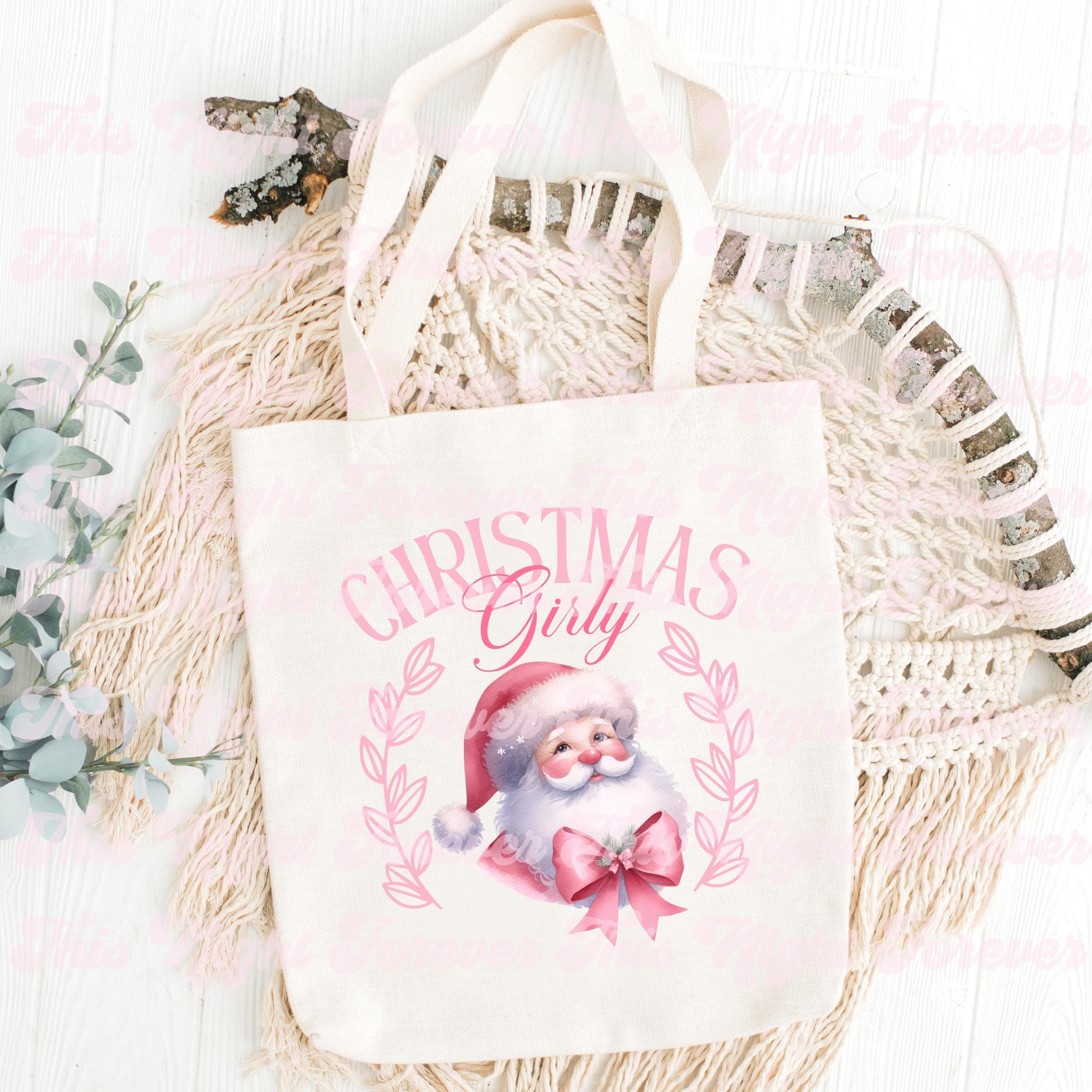Christmas Girly Png, Santa Png, Pink Christmas Png, Sublimation Design ...