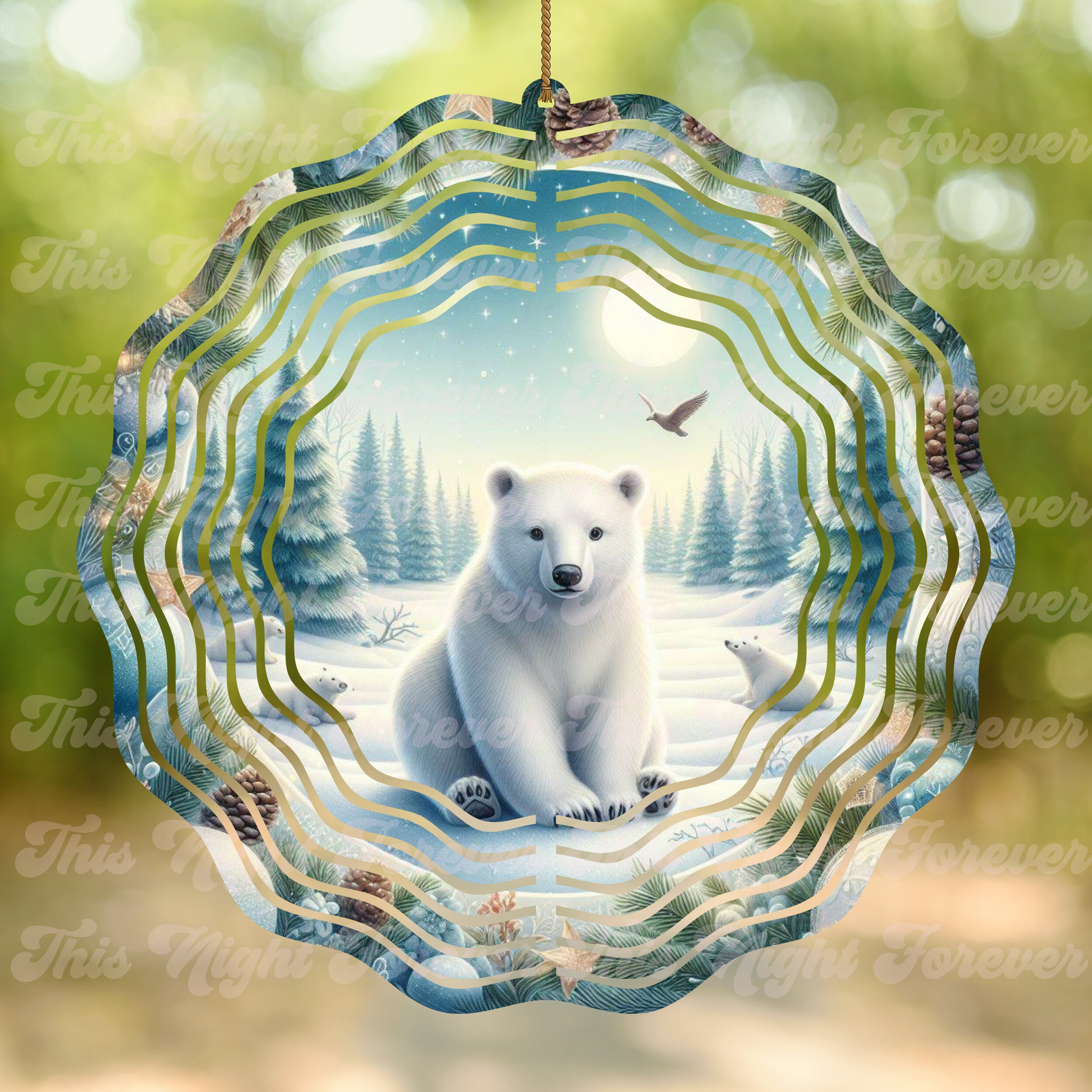 Winter Polar Bear Wind Spinner: Sublimation Design (PNG) - Etsy