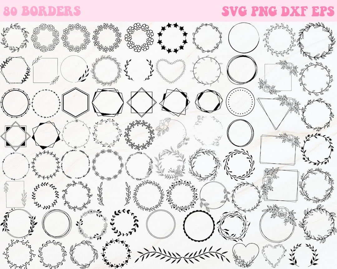 Wreath SVG Bundle, Wildflower Border Svg, Circle Border Svg, Flower ...