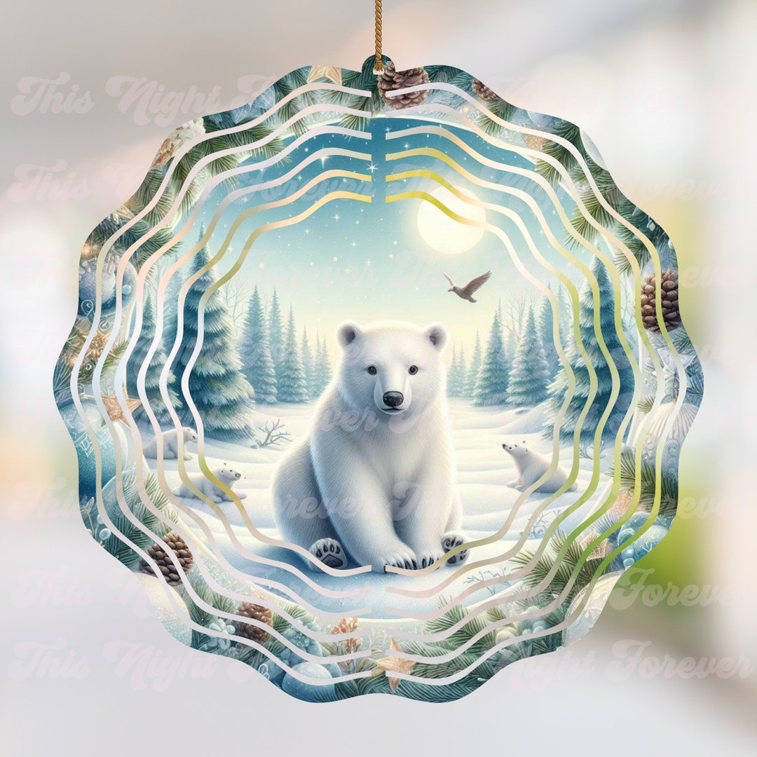 Winter Polar Bear Wind Spinner: Sublimation Design (PNG) - Etsy