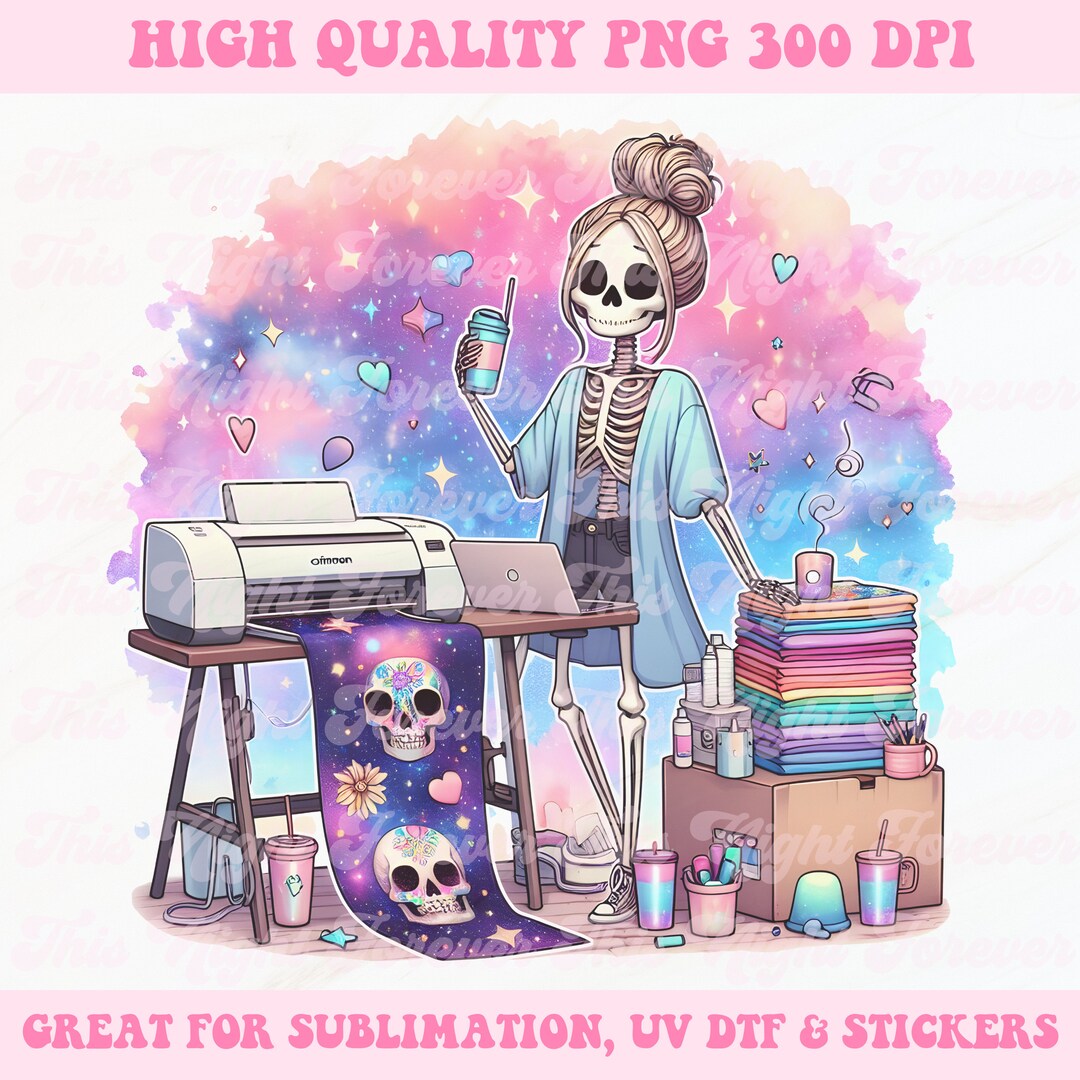 Crafty Girl Png, Craft Life Png, Small Business, Crafter Skeleton Png ...