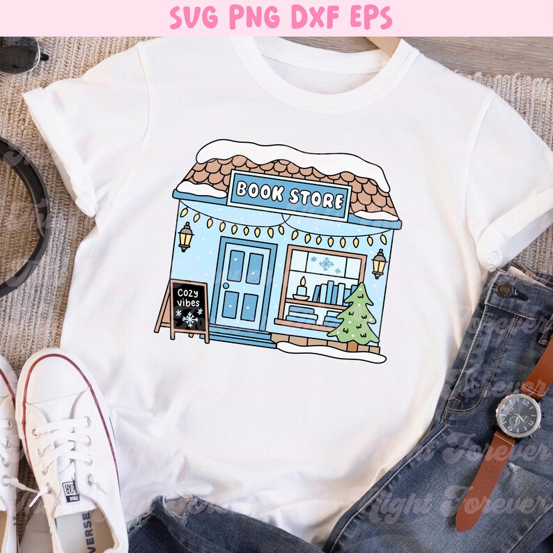 Book Store Christmas, Bookish Winter Svg, Bookish Png, Book Girlie Svg ...
