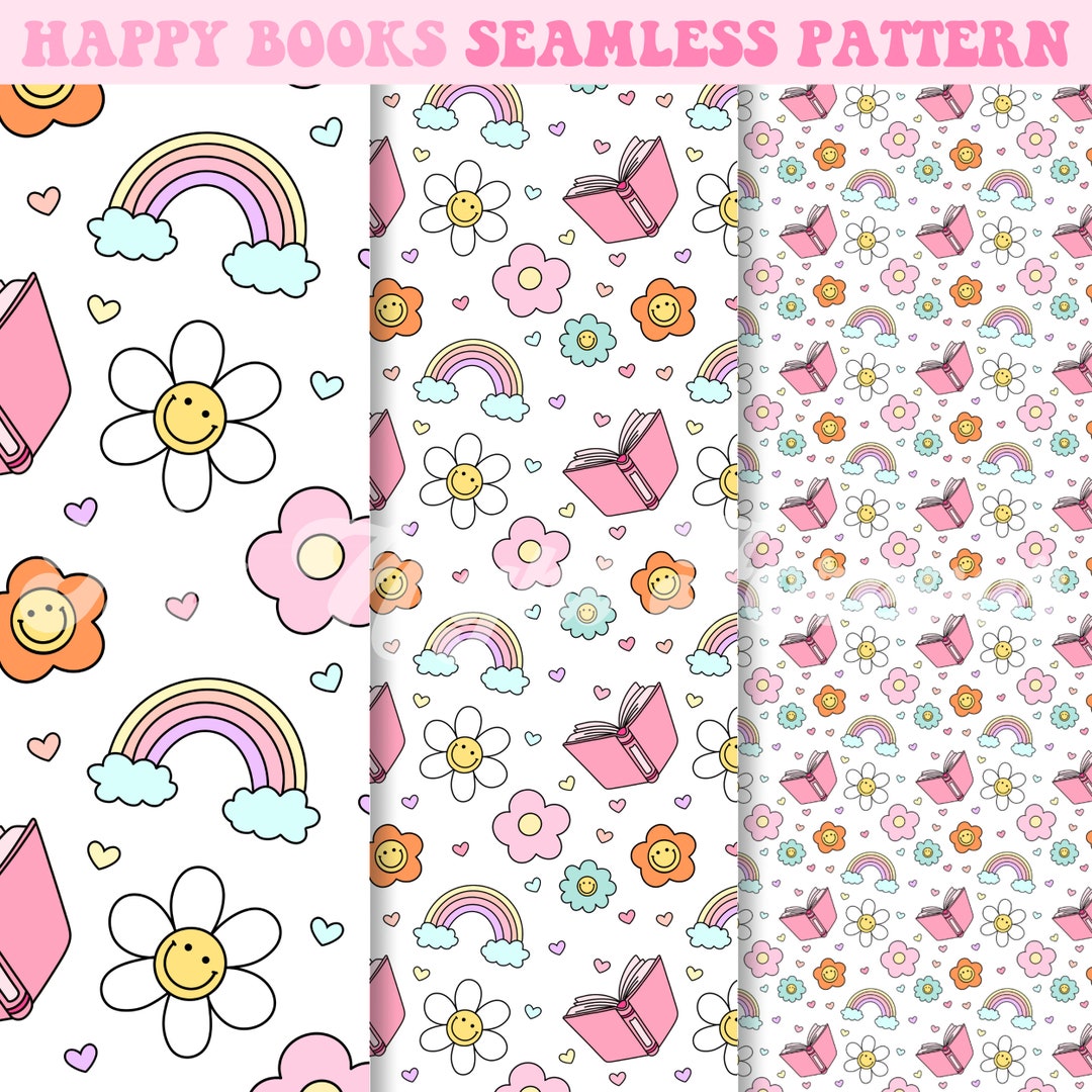 Happy Books Pattern, Happy Seamless Pattern, Seamless Pattern Png ...