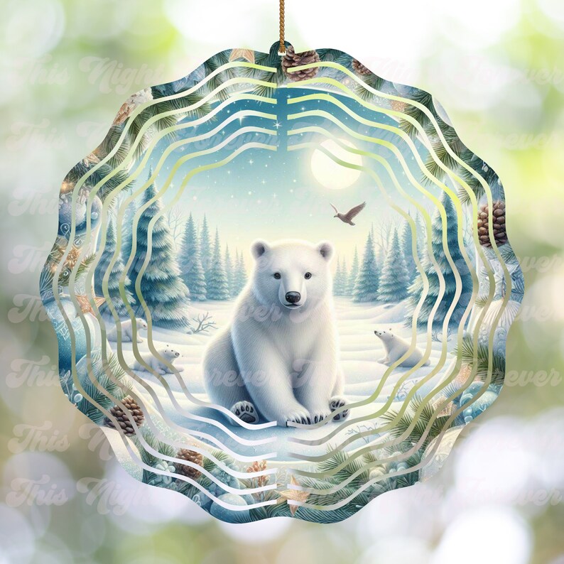 Winter Polar Bear Wind Spinner: Sublimation Design (PNG) - Etsy
