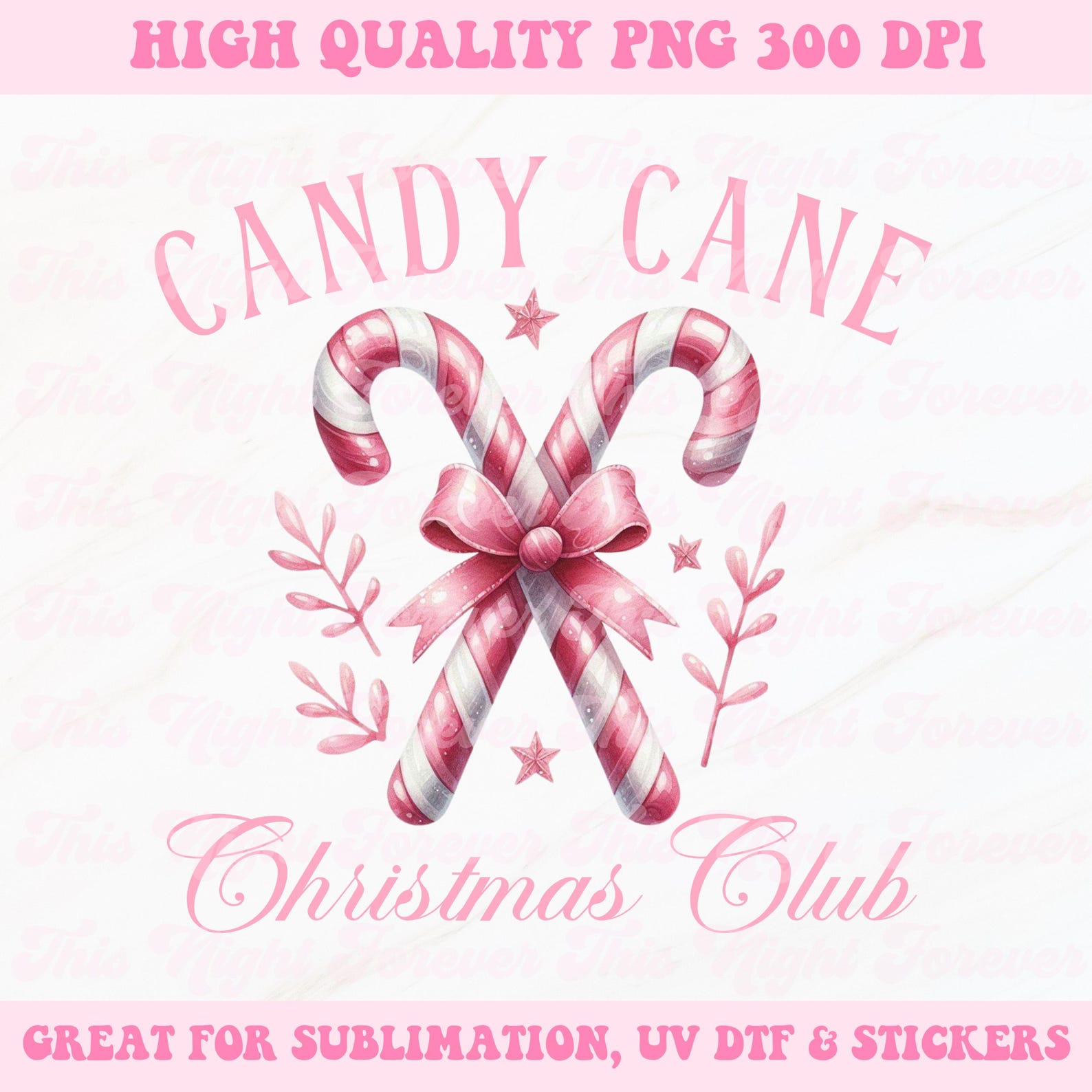 Candy Cane Christmas Club Png, Candy Cane Png, Sublimation Design ...