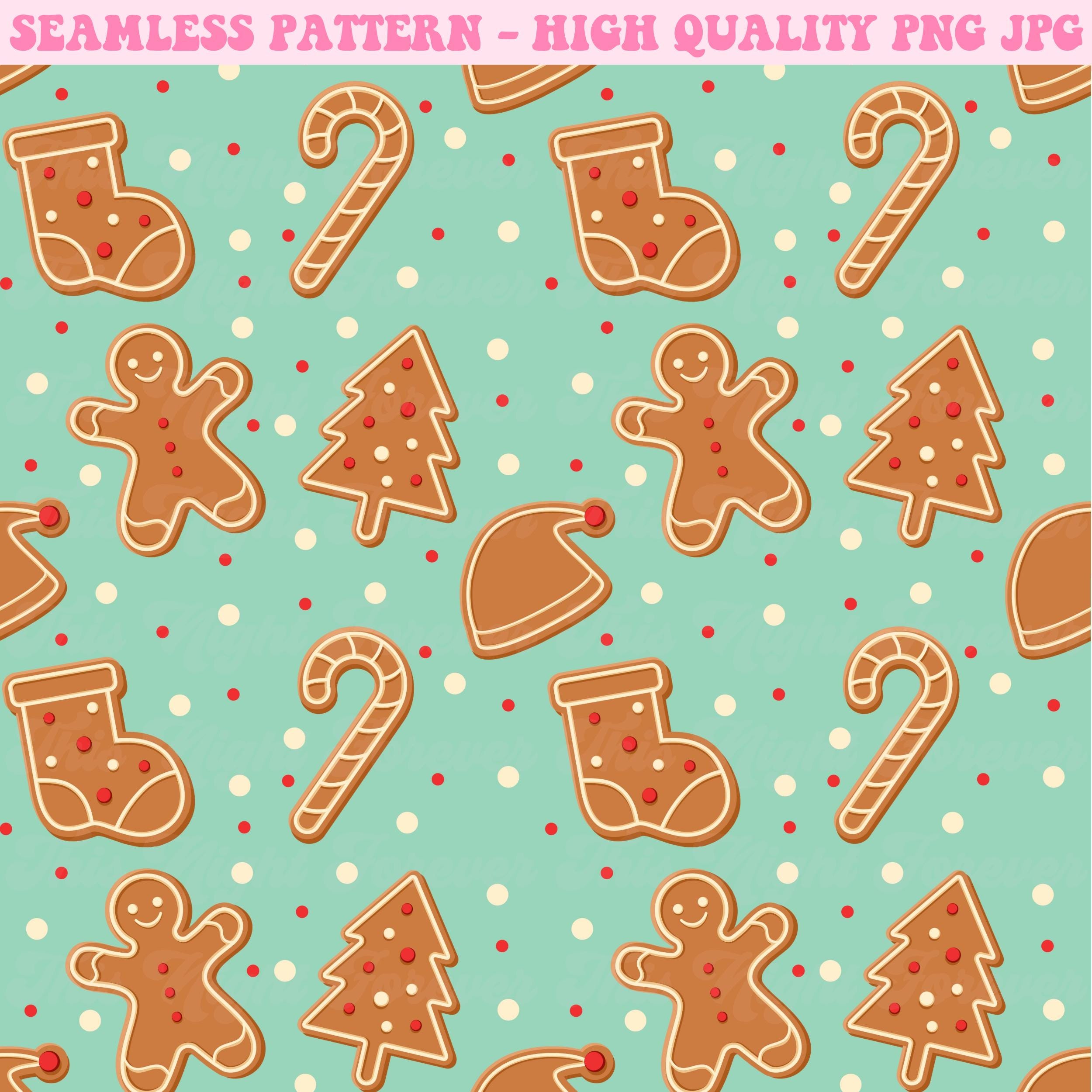 Gingerbread Cookies Seamless Pattern, Christmas Pattern, Christmas ...