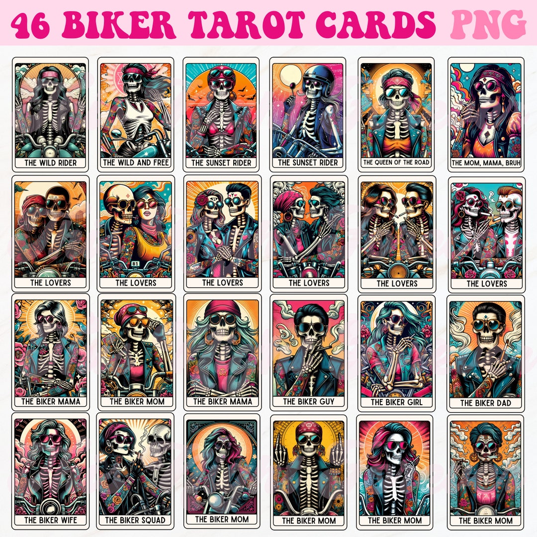 Biker Tarot Cards Png, Tarot Card Png Skeleton Tarot Cards Png, Biker ...