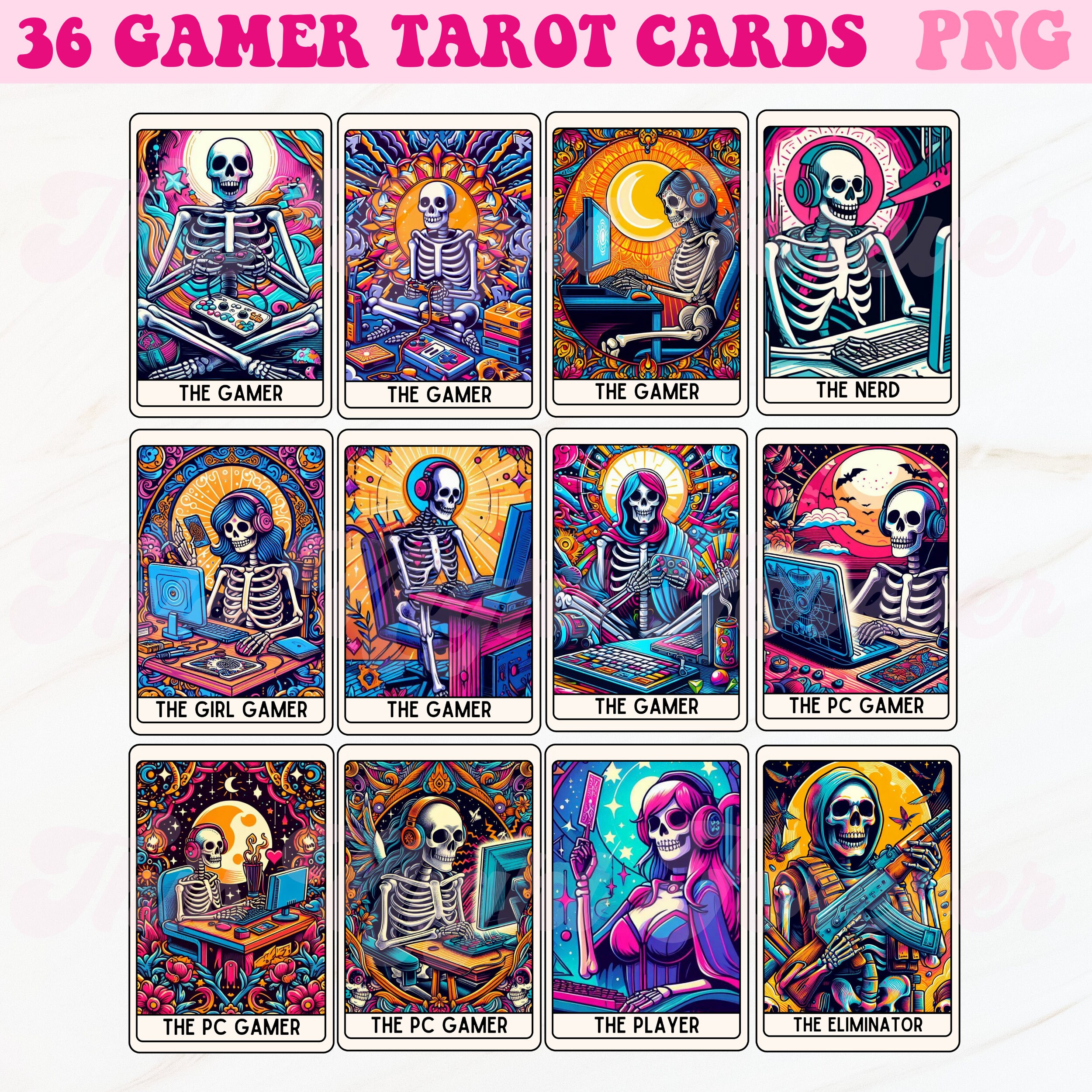 Gamer Tarot Cards Png, Tarot Card Png, Tarot Card Sublimation Png ...