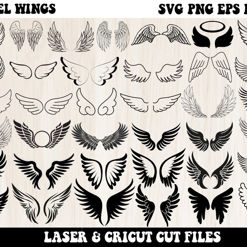 Angel Wings Svg - Etsy