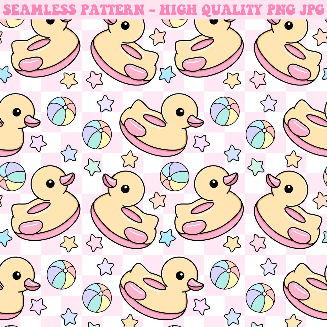 Summer Duck Floaty Seamless Pattern, Summer Pattern, Summer Repeat ...