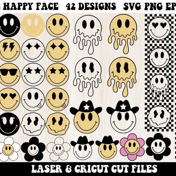 Dripping Smiley Svg - Etsy
