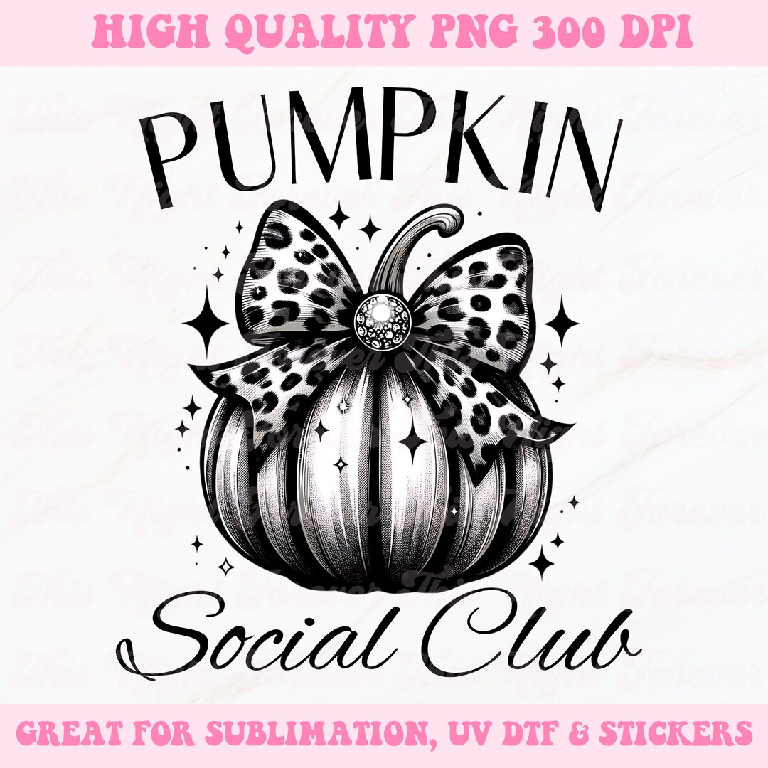 Pumpkin Social Club Png, Halloween Png, Fall Png, Vintage Png, Coquette ...