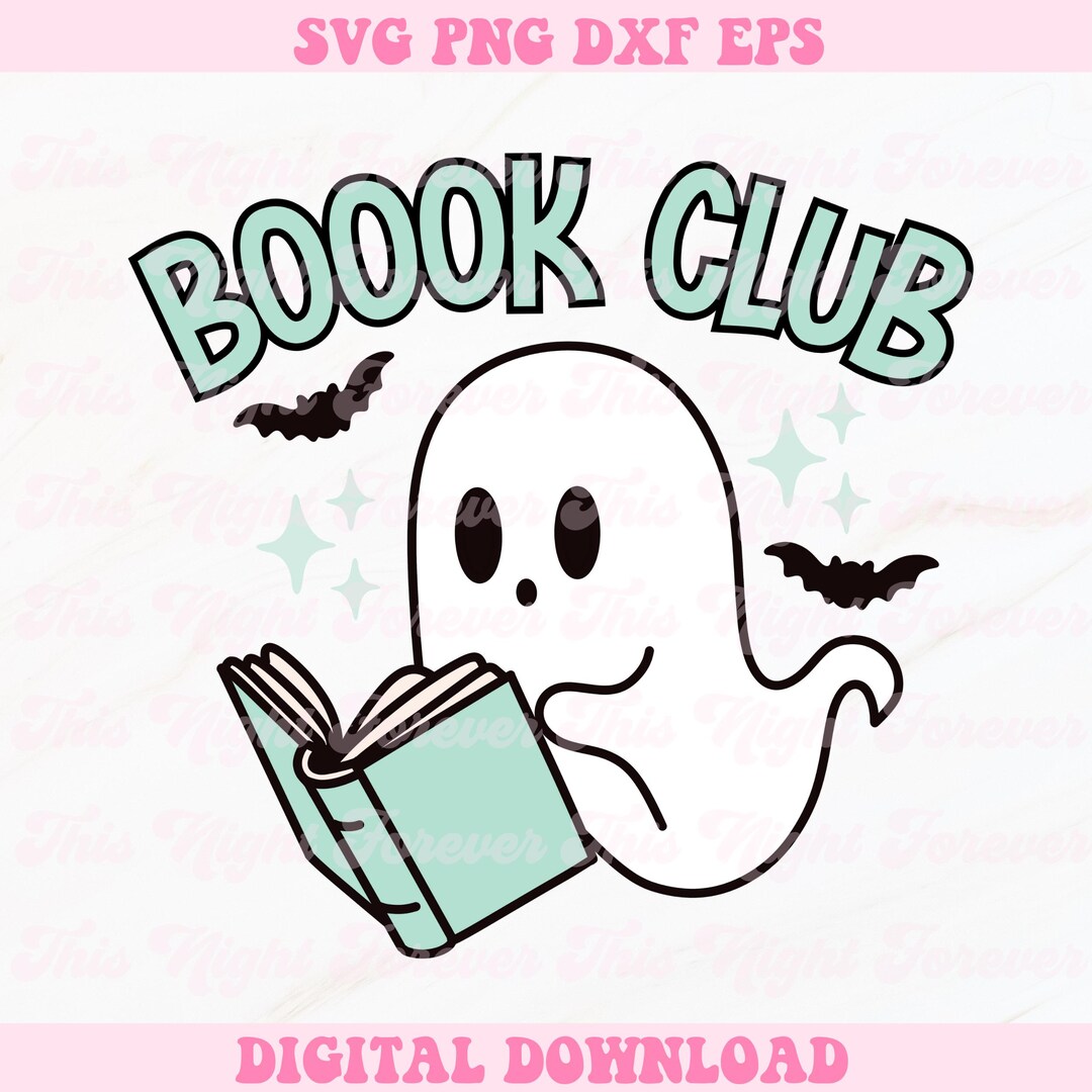Book Club Svg, Bookish Svg, Book Girl Svg, Ghost Books Svg, Ghost Svg ...