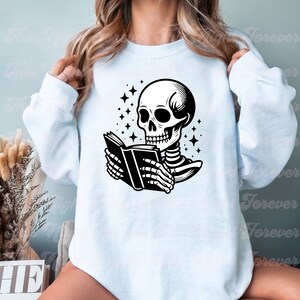 Skeleton Reading Svg, Skeleton Png, Svg Files for Cricut, Bookish Svg ...