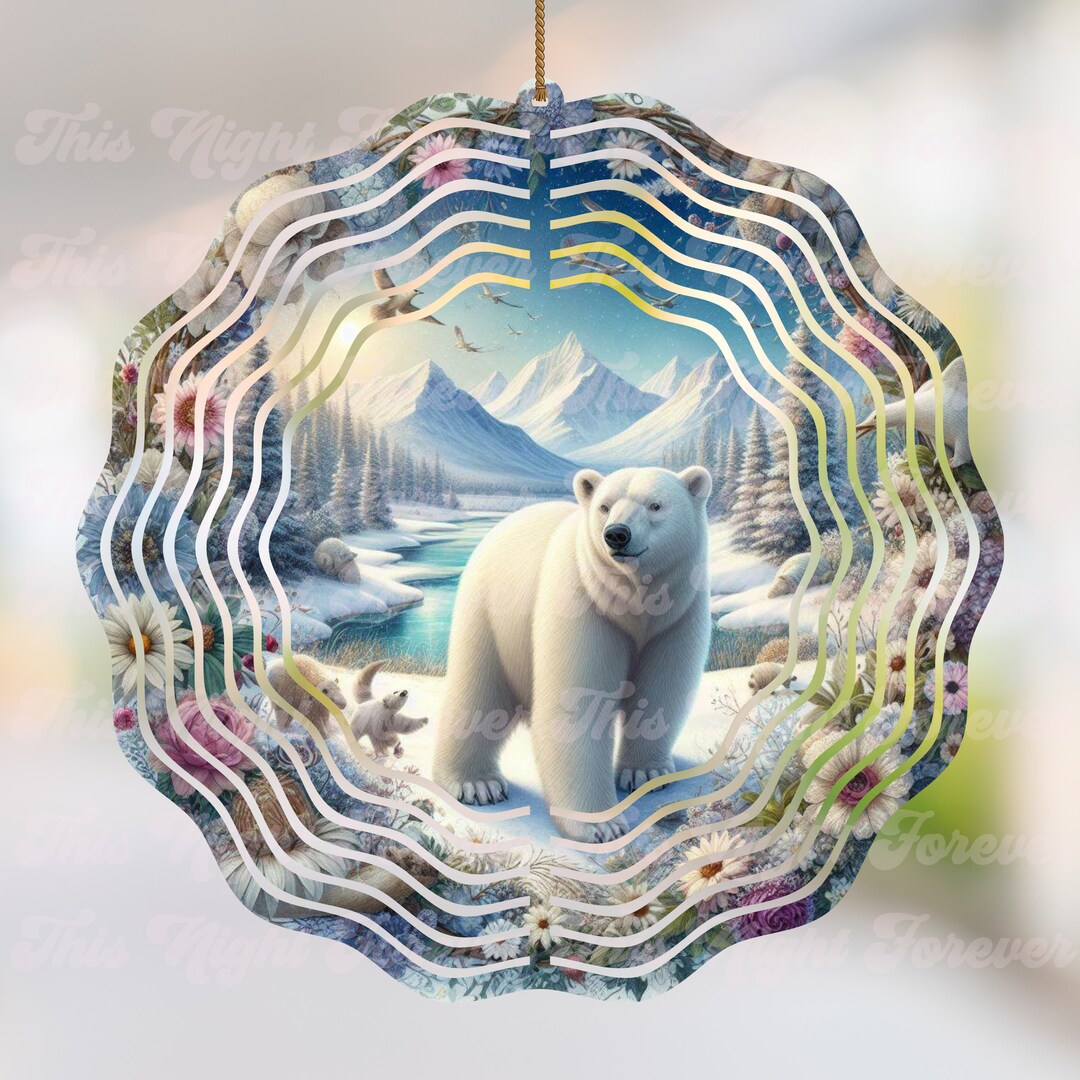 Polar Bear Wind Spinner, Wind Spinner Png, Sublimation Design, Spinner ...