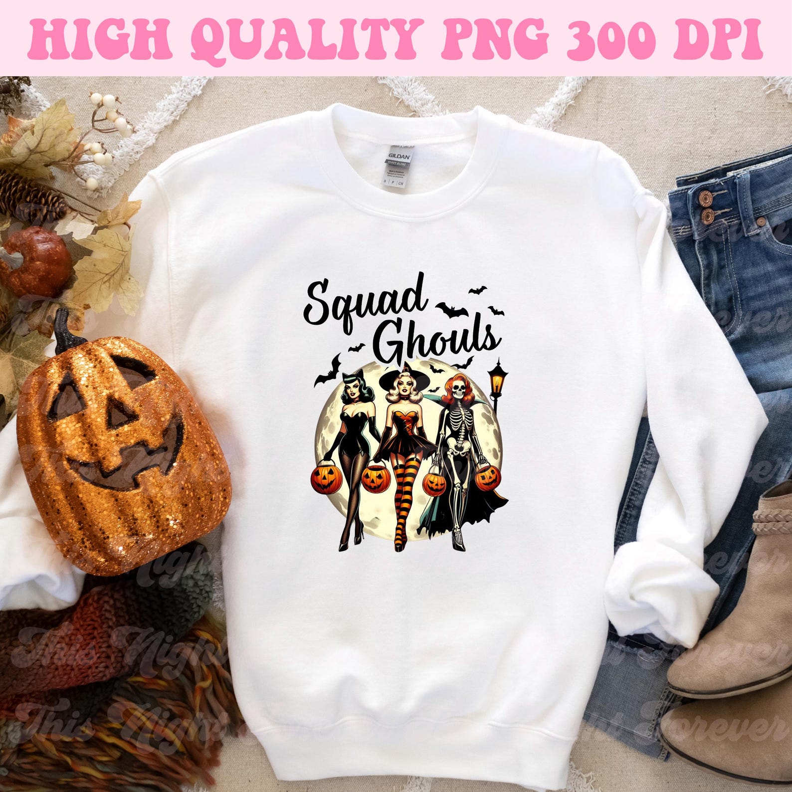 Squad Ghouls Png, Retro Halloween Png, Spooky Season Png, Halloween Png ...
