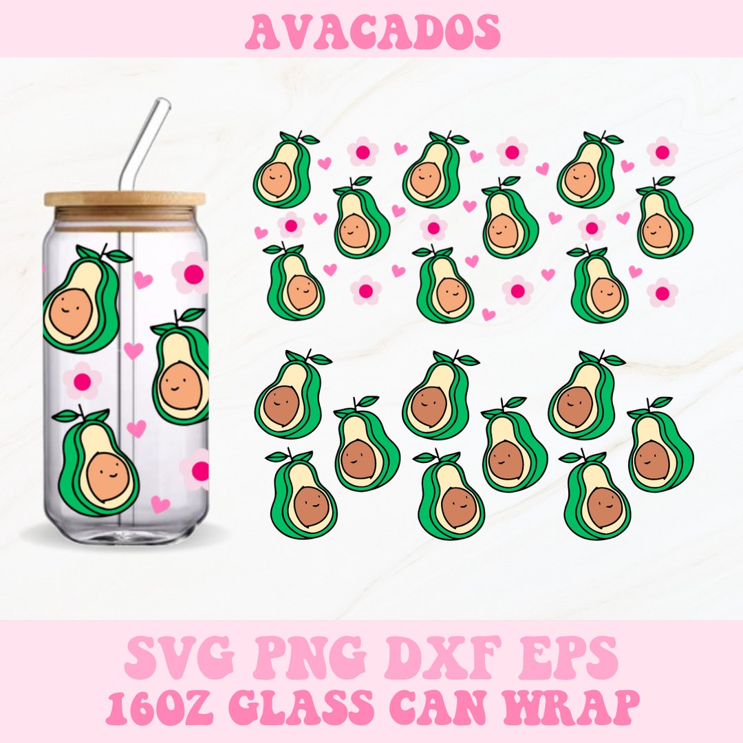 Avacados Glass Can Wrap Svg, Avacado Libbey Wrap Svg, Libbey Glass Wrap ...