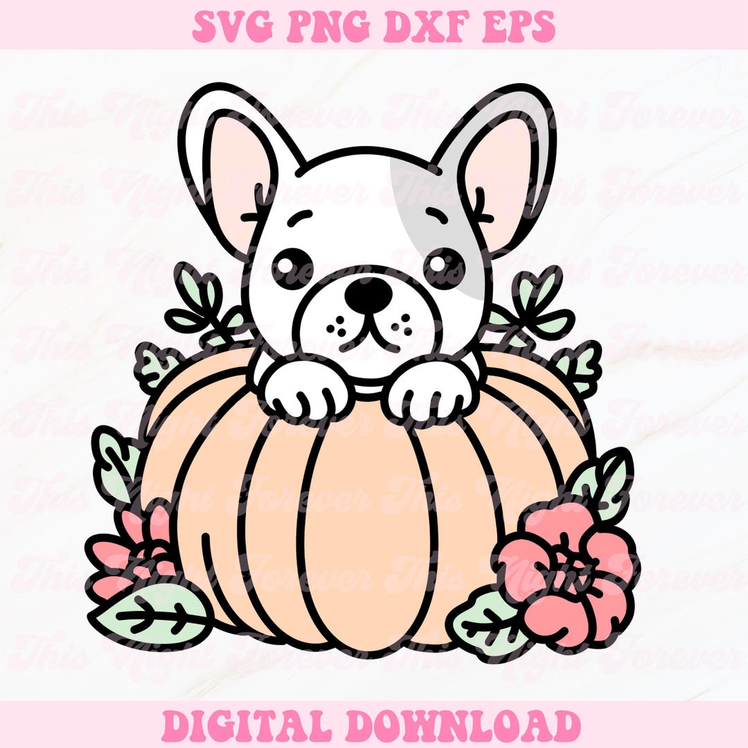 French Bulldog Pumpkin, Cute Frenchie Svg, Fall Frenchie Svg, Halloween ...