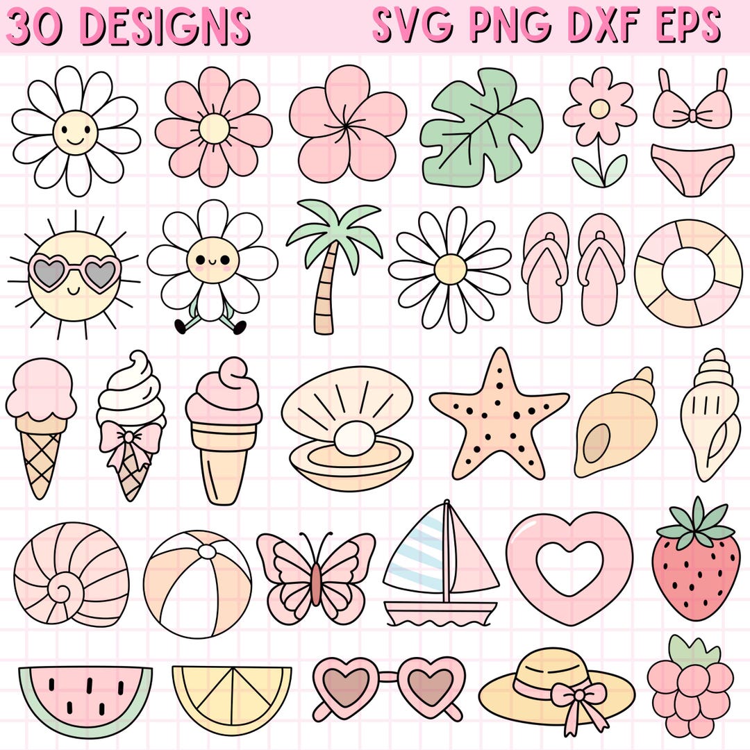 Summer Clipart Svg, Cute Summer Svg, Coquette Summer Svg, Summer Png ...