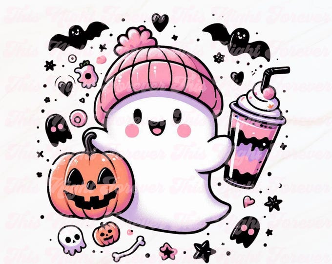 24 Girly Ghosts PNG Ghosts Png Halloween Clipart Halloween Sublimation ...