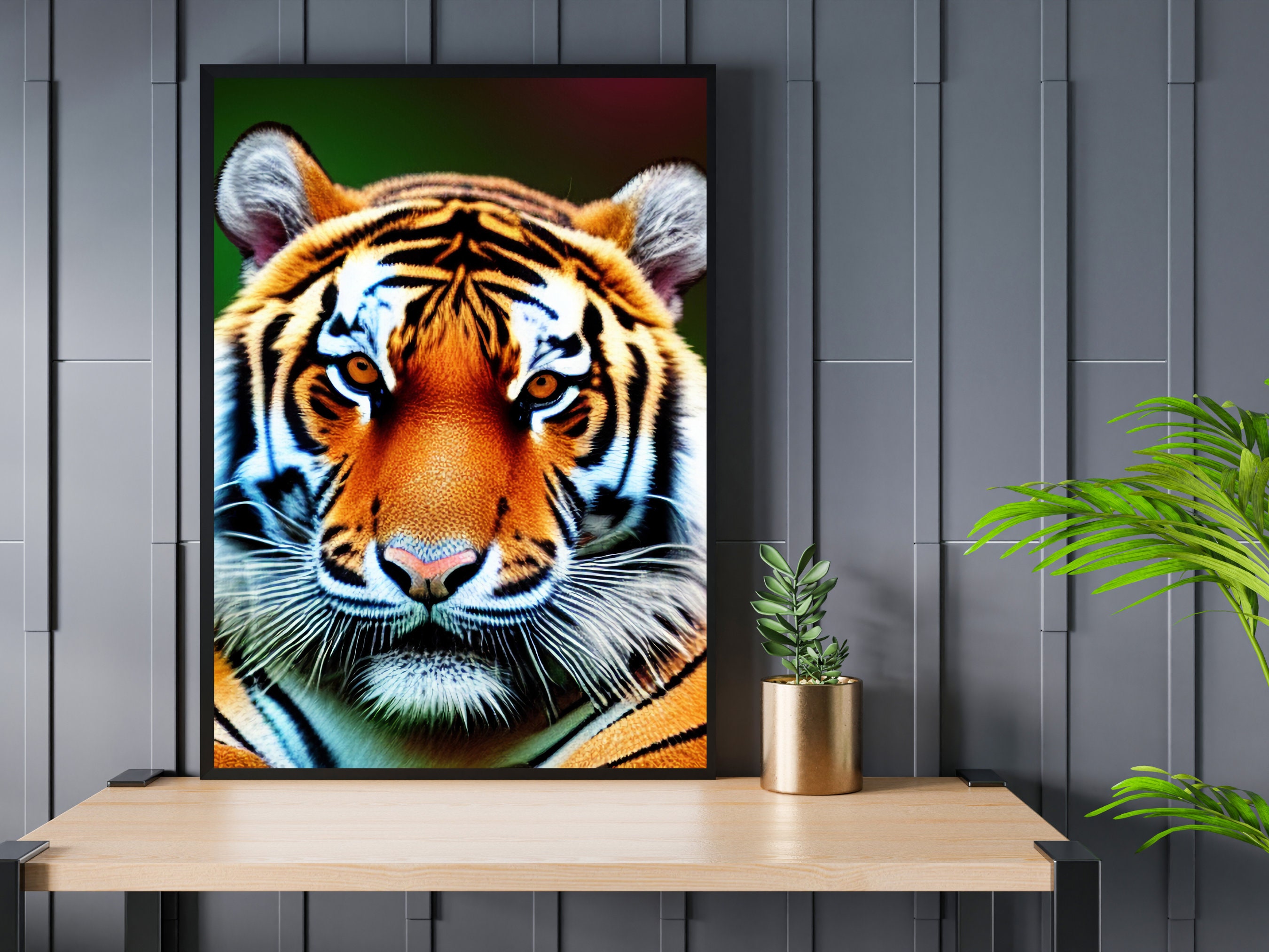 Tiger Wall Art Digital Print, Tiger Art Print, Printable Tiger Art ...