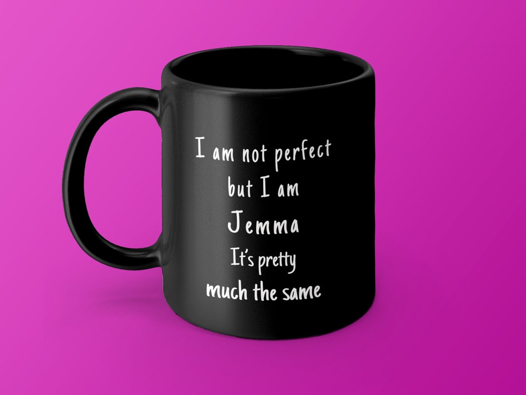 Jemma Custom Name Mug, Girl Custom Black Coffee Mug, Personalized Gifts ...