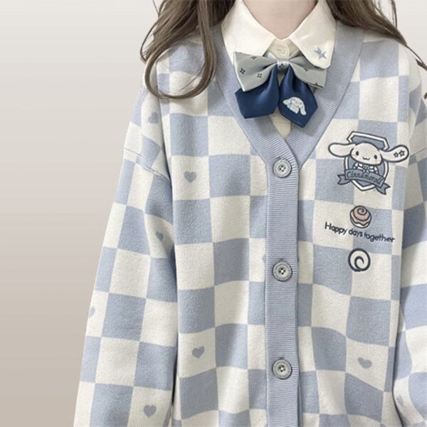 Checkered Cardigan - Etsy