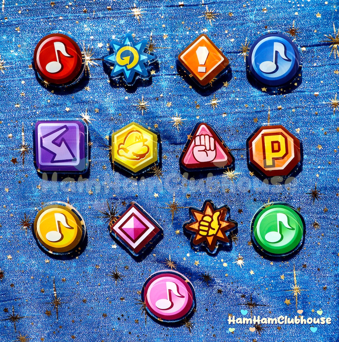 Paper Video Game Acrylic TTYD Badge Pins - Return Postage Gold Medal L ...