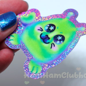 Gnarp Gnap Alien Seal Alienposting Meme Glitter Vinyl Sticker - Etsy