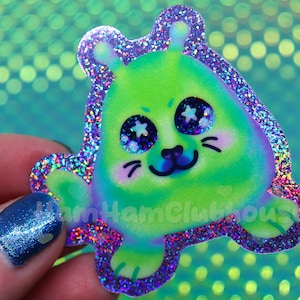Gnarp Gnap Alien Seal Alienposting Meme Glitter Vinyl Sticker - Etsy