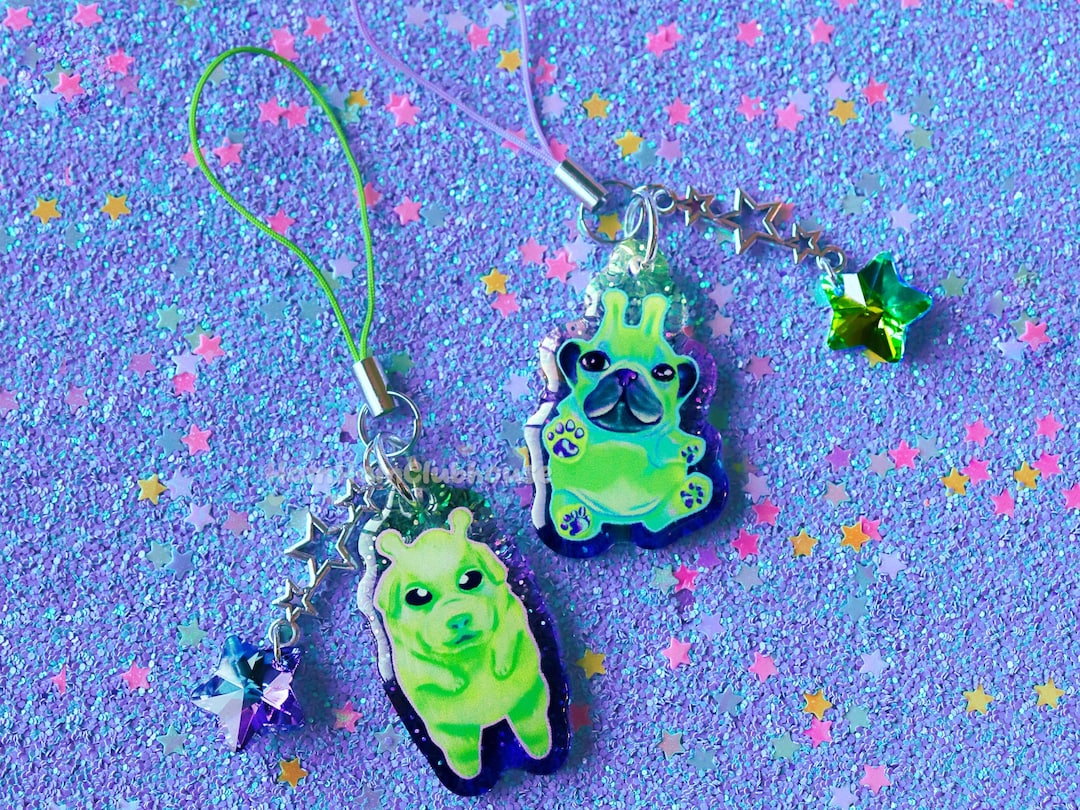 Geeble Jotchua Alienposting Glitter Acrylic Phone Charm - Etsy