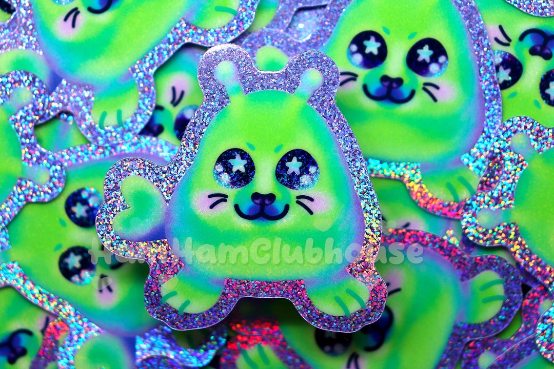Gnarp Gnap Alien Seal Alienposting Meme Glitter Vinyl Sticker - Etsy