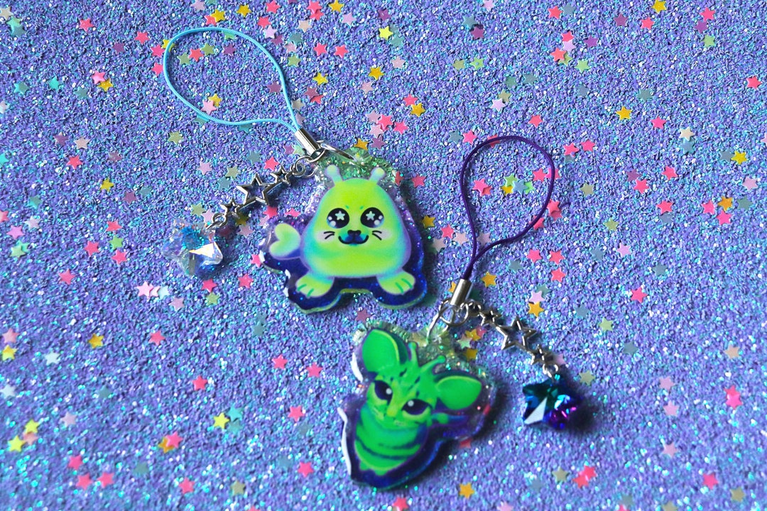 Boy Why You so Gnarp Gnap Alien Seal Alienposting Meme Glitter Acrylic Phone Charm - Etsy