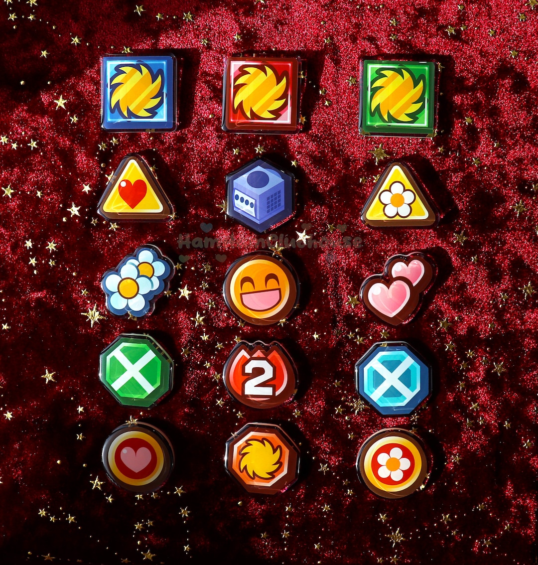 Paper Video Game Acrylic TTYD Badge Pins Return Postage Gold Medal L ...