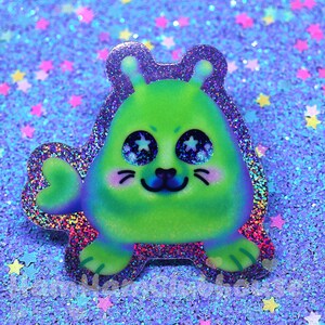 Gnarp Gnap Alien Seal Alienposting Meme Glitter Vinyl Sticker - Etsy