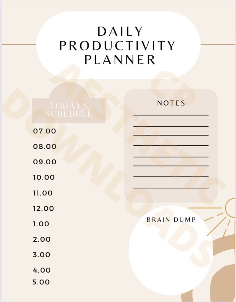 Daily Productivity Planner Printable, Instant Download, Productivity ...