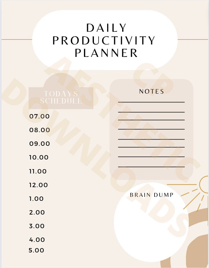Daily Productivity Planner Printable, Instant Download, Productivity ...
