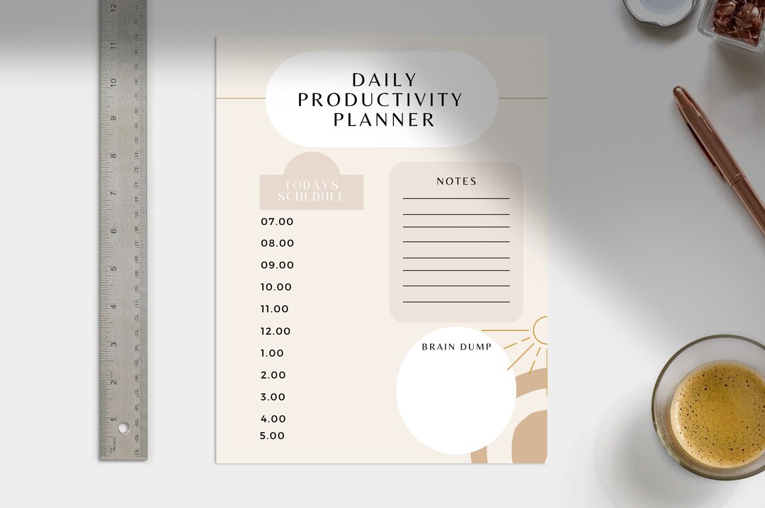 Daily Productivity Planner Printable, Instant Download, Productivity ...