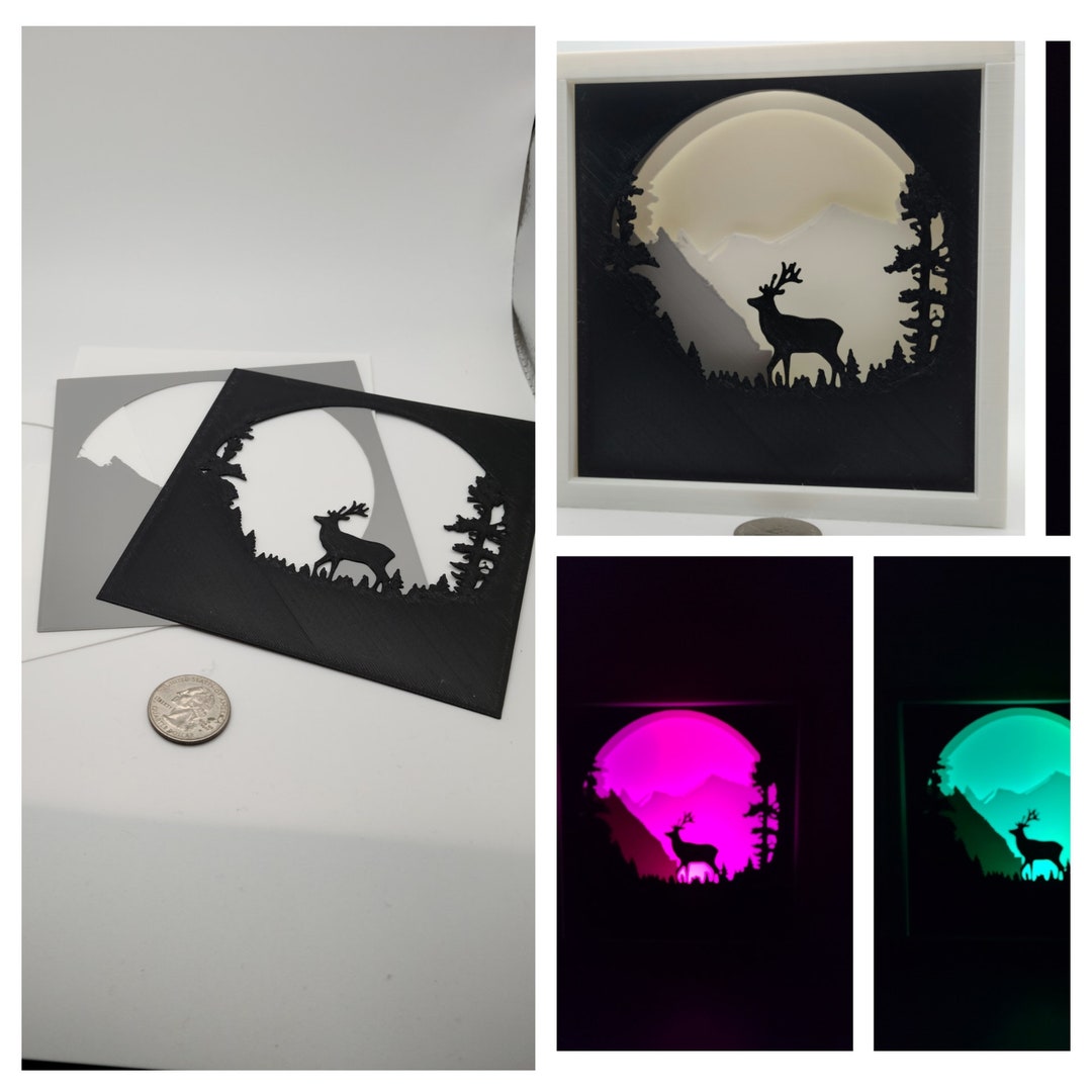 3D Printed Light Box Various Scene Options Color Changing - Etsy
